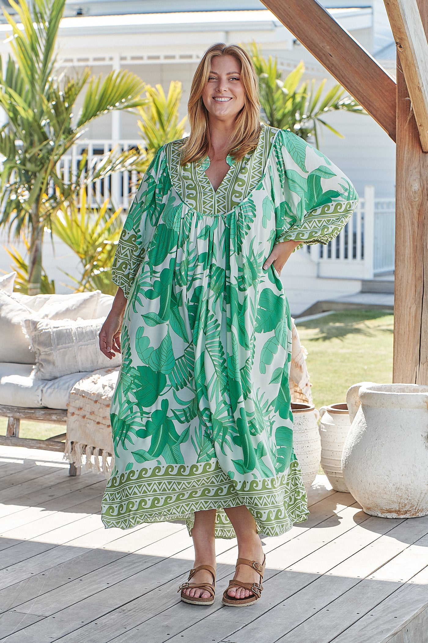 Boheme Midi Dress - Palmetto – Arizonia Rose