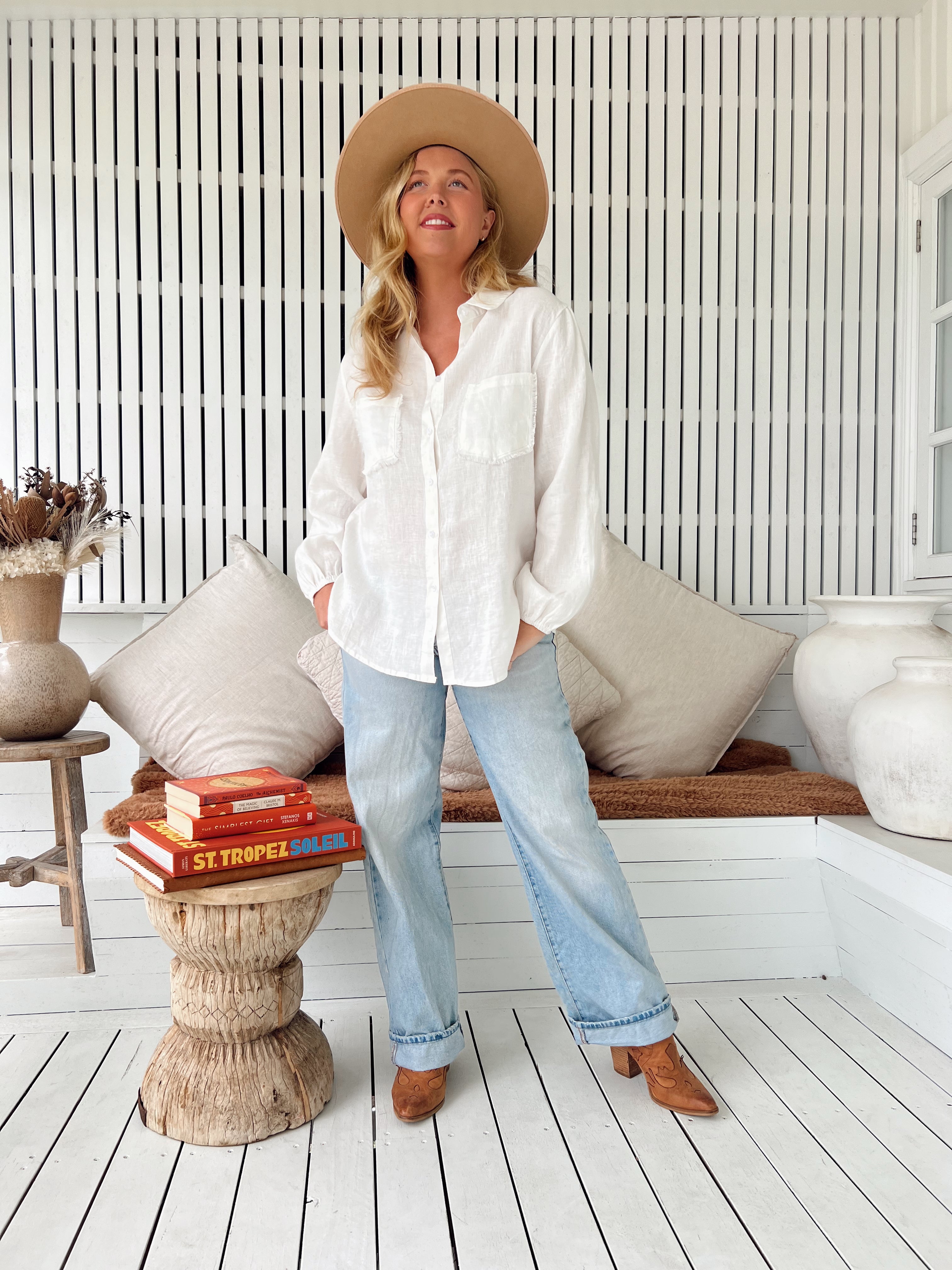 Rhiannon Linen Shirt - Wild Hearts – Arizonia Rose
